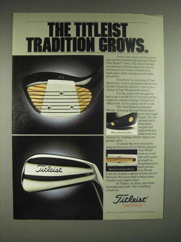 1983 Titleist Tour Model Golf Clubs Ad, Tradition Grows | eBay