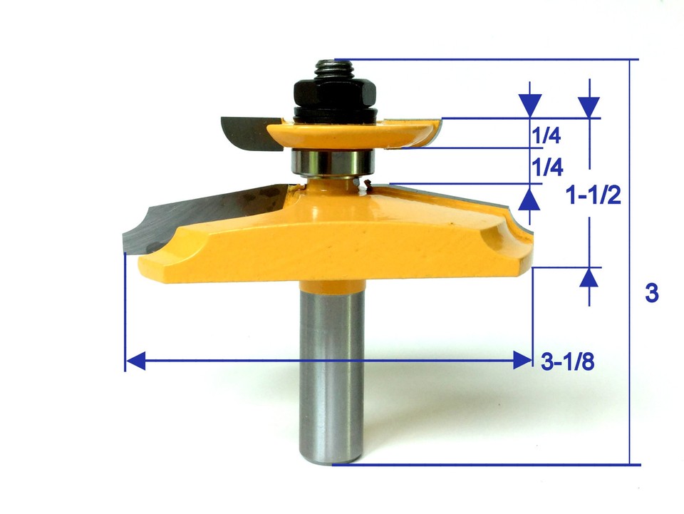 1pc 1/2" SH 12° Straight Raised Panel with Back Cutter Router Bit sct ...
