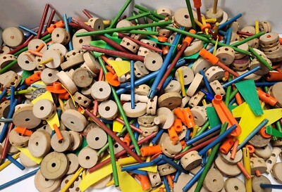 Lot Of 6 Pound TINKERTOYS Tinker Toy Parts And Pieces | eBay