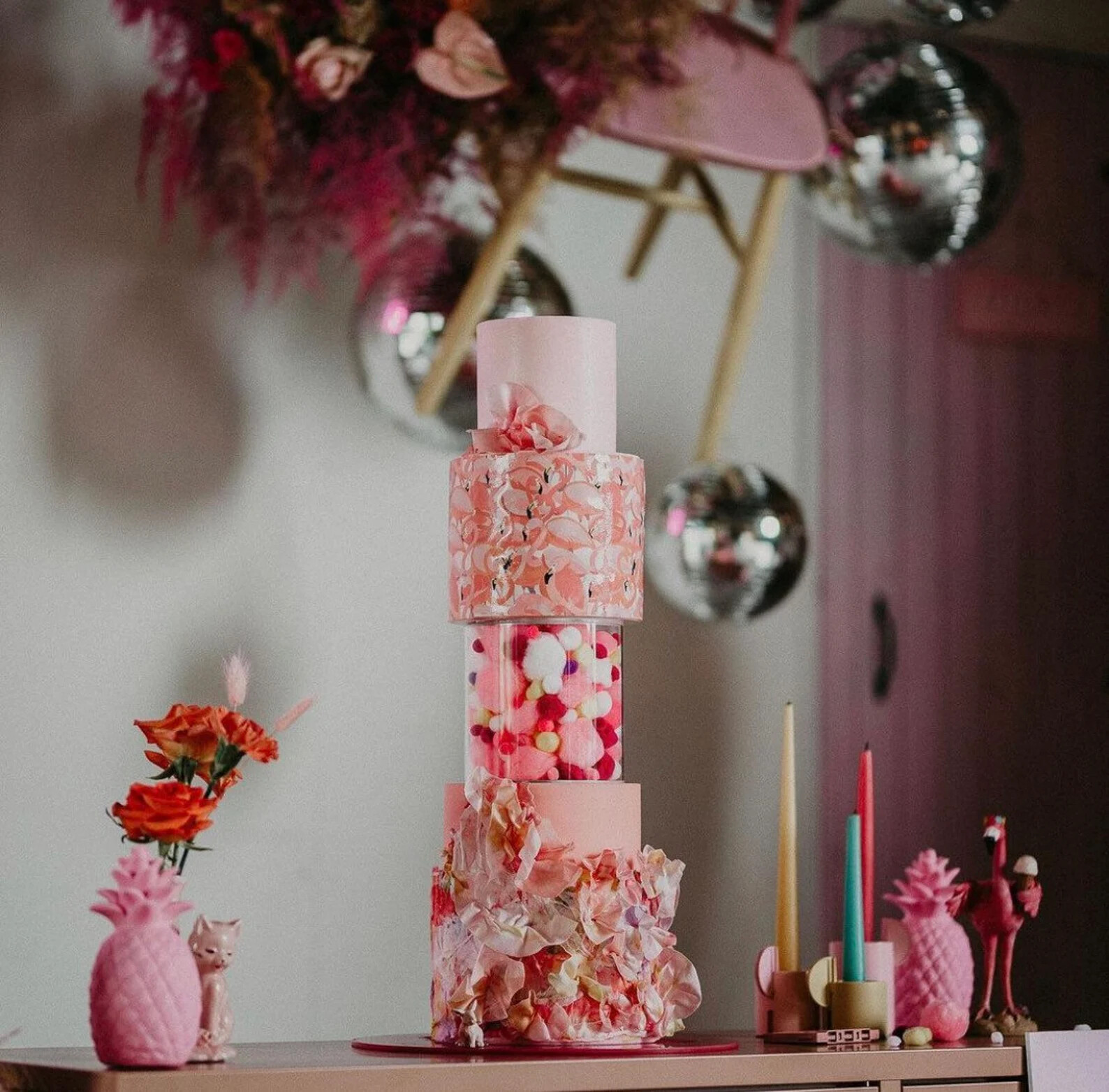 ROUND acrylic fillable clear tier cake | Grelly UK