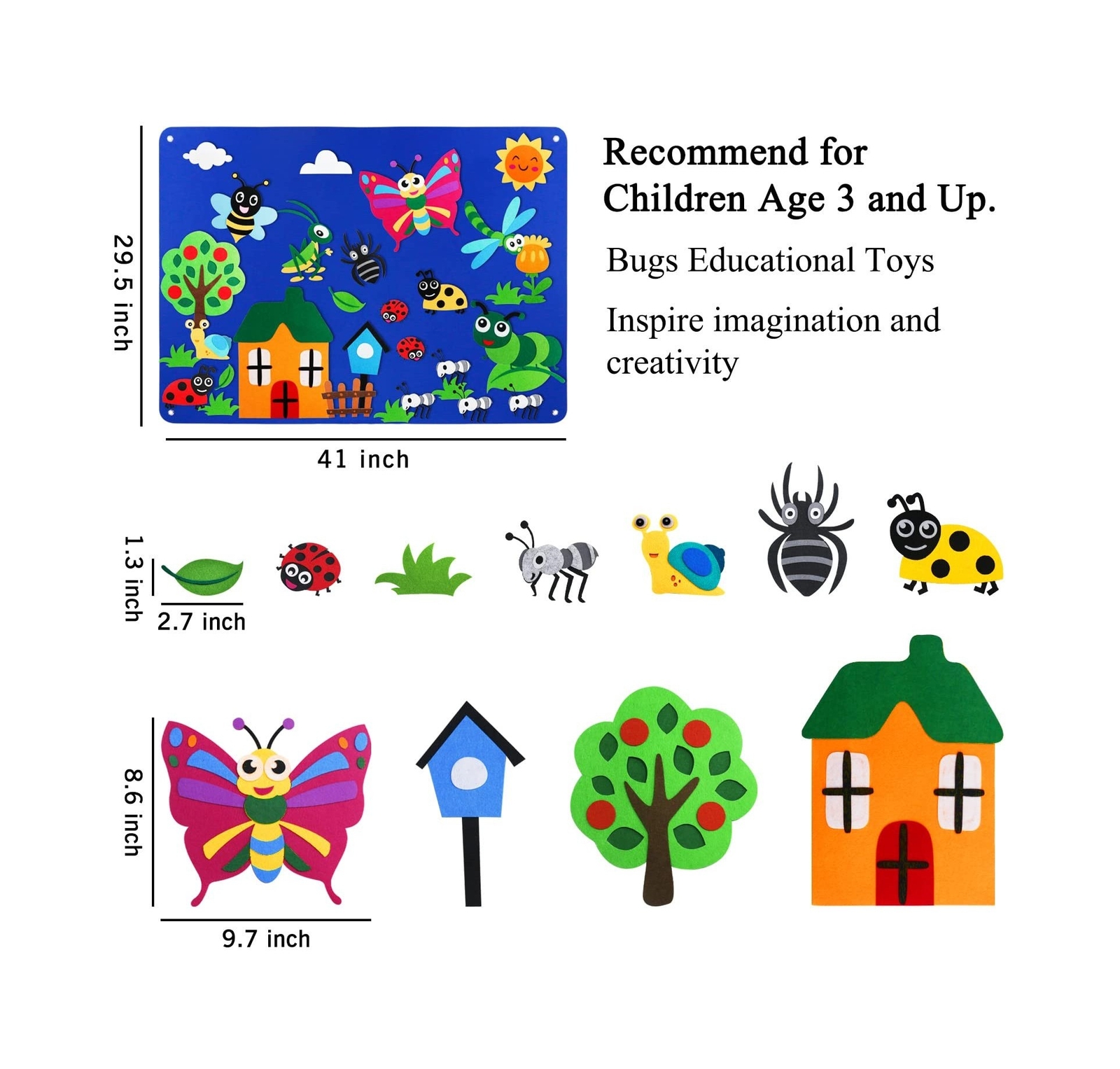 Craftstory Kids Insects & Bugs Flannel Felt Story Board for Toddlers ...