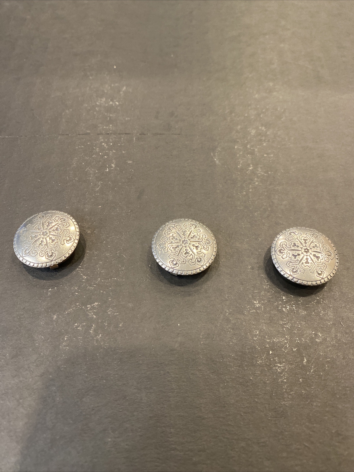 3 Metal Buttons Covers, Silver Tone /Country Western | eBay