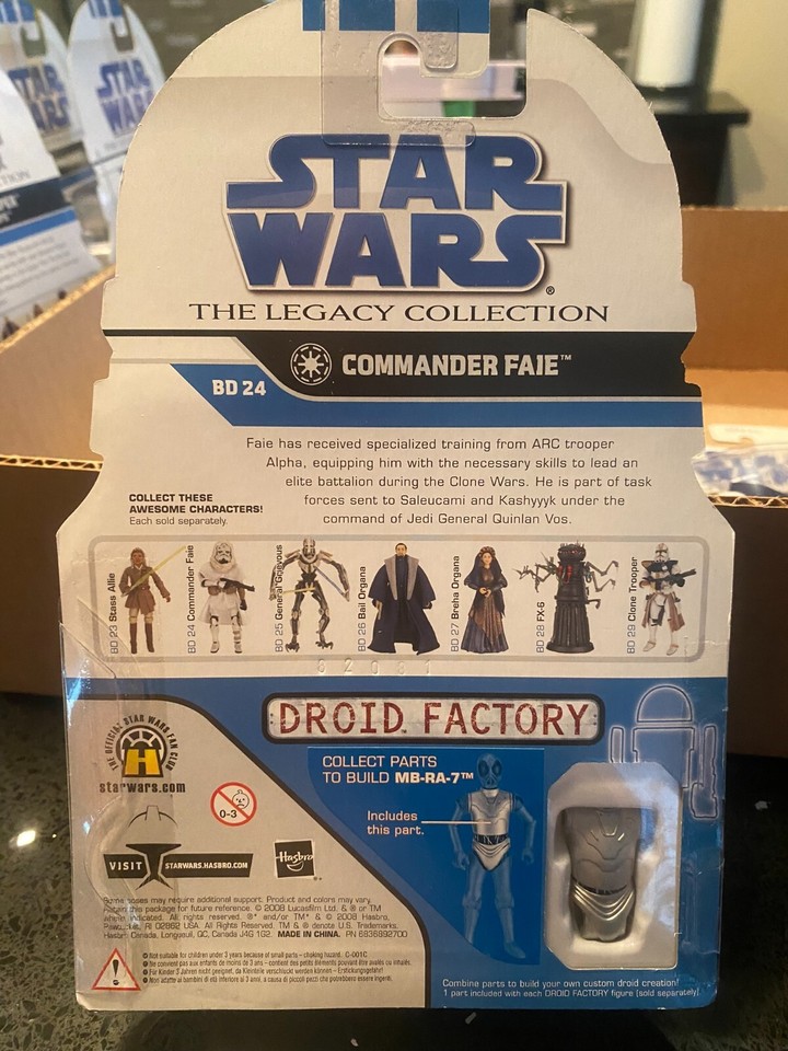 2008 STAR WARS Legacy Collection COMMANDER FAIE Figure w/ BaD MB-RA-7 ...