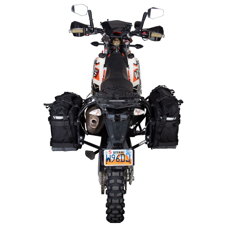 Tusk Pannier Racks With Pilot Bags Black/Gray Fits KTM 690 ENDURO 2008 ...