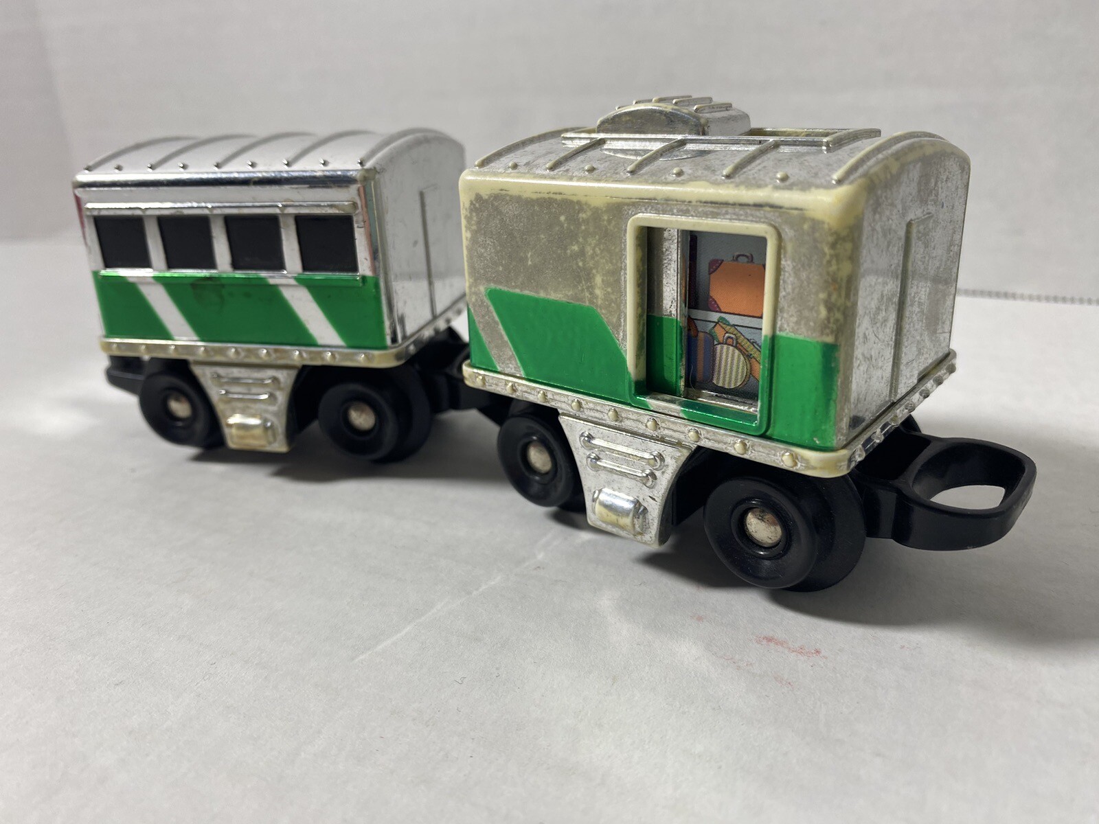 GeoTrax Clover Express Cars Chrome Green Lot Of 2 | eBay