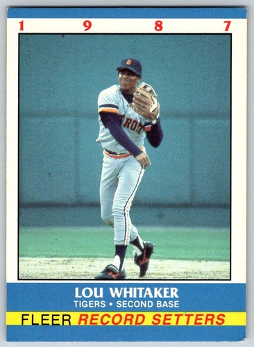 1987 FLEER RECORD SETTERS LIMITED EDITION LOU WHITAKER DETROIT TIGERS ...