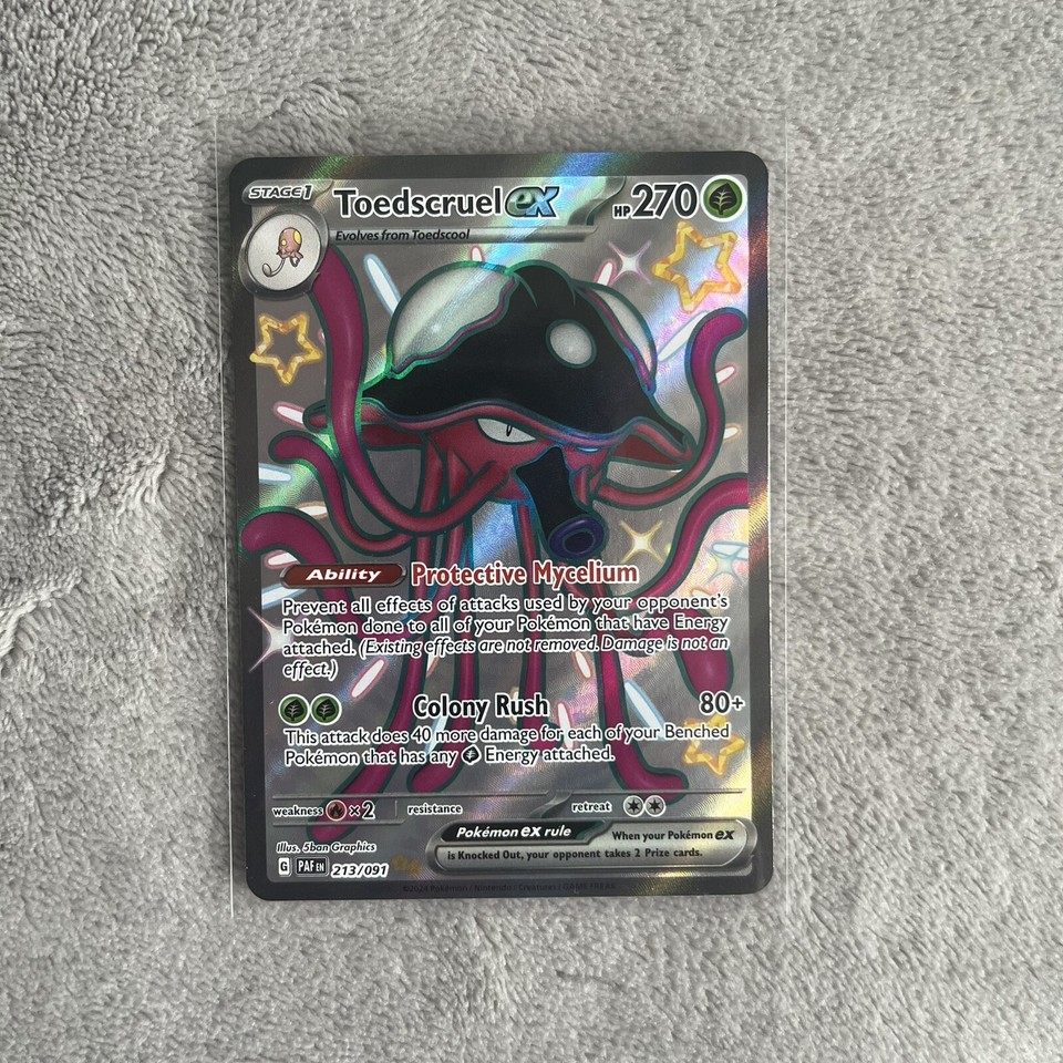 Pokemon Card Toedscruel EX 213/091 Paldean Fates Shiny Ultra Rare Near ...