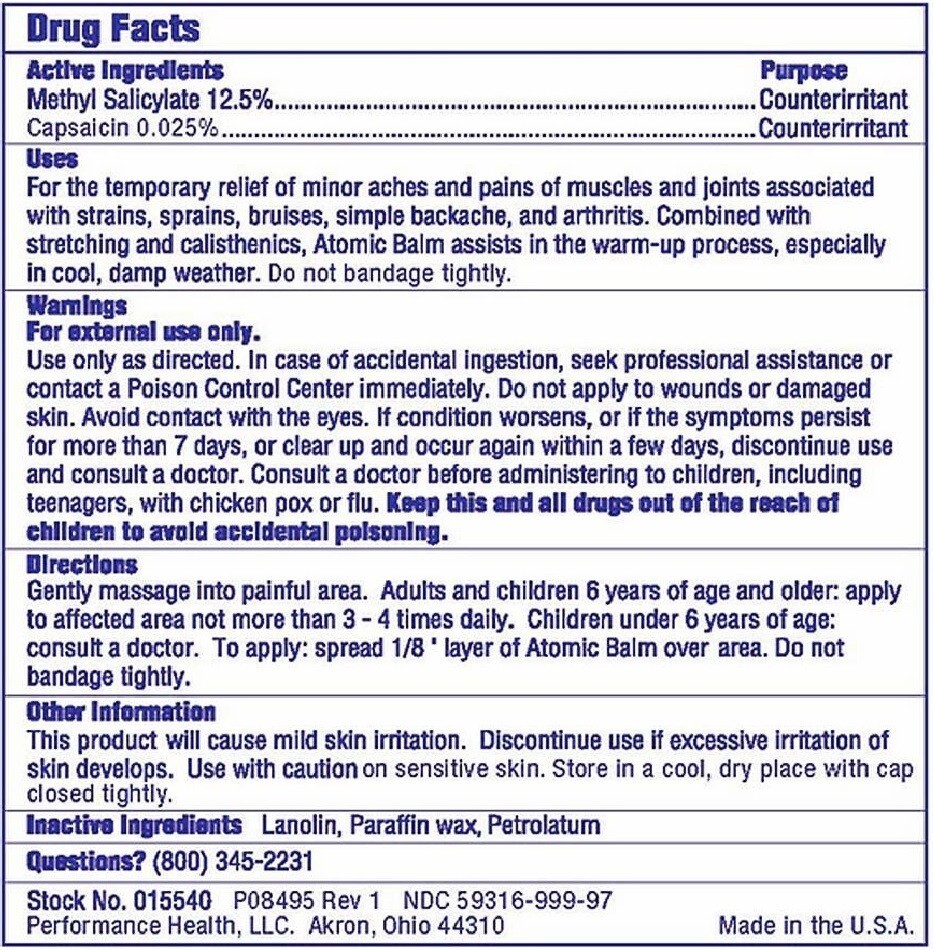 Cramer Atomic Balm Analgesic Pain Soreness And Warm-Up Ointment 1Lb Jar ...