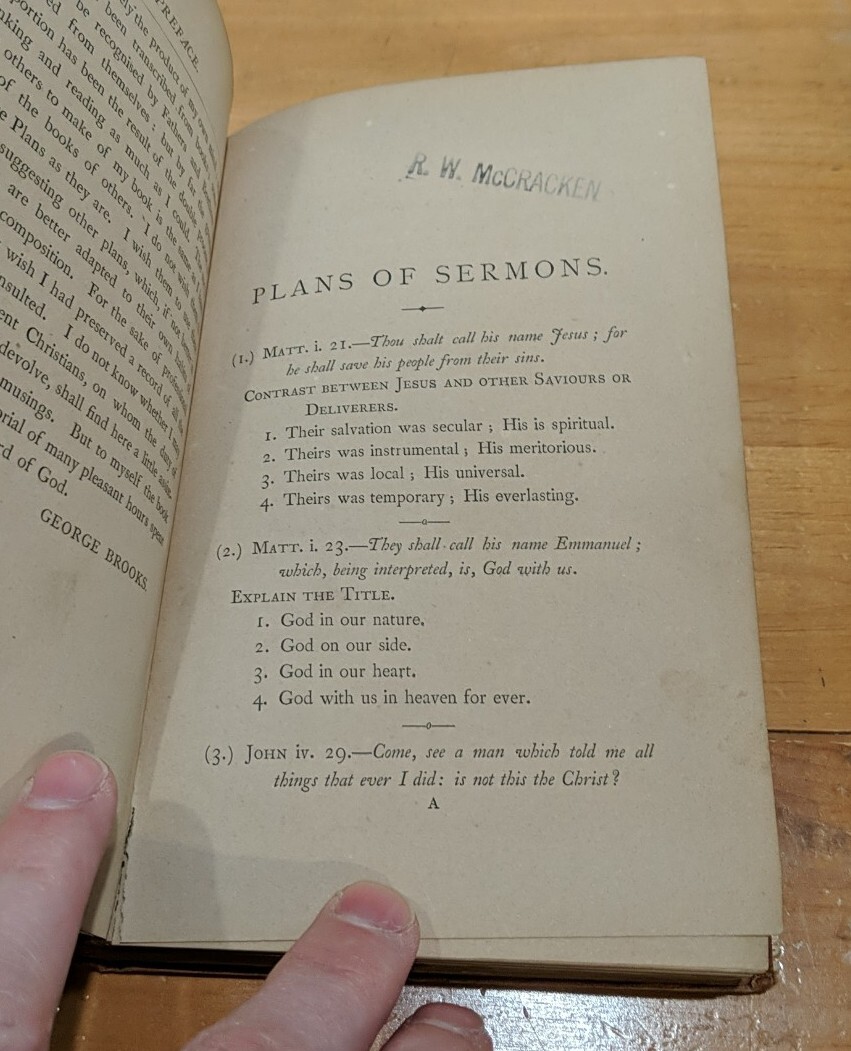 Five Hundred 500 Plans of Sermons ~ Rev George Brooks (1870, Hardcover ...