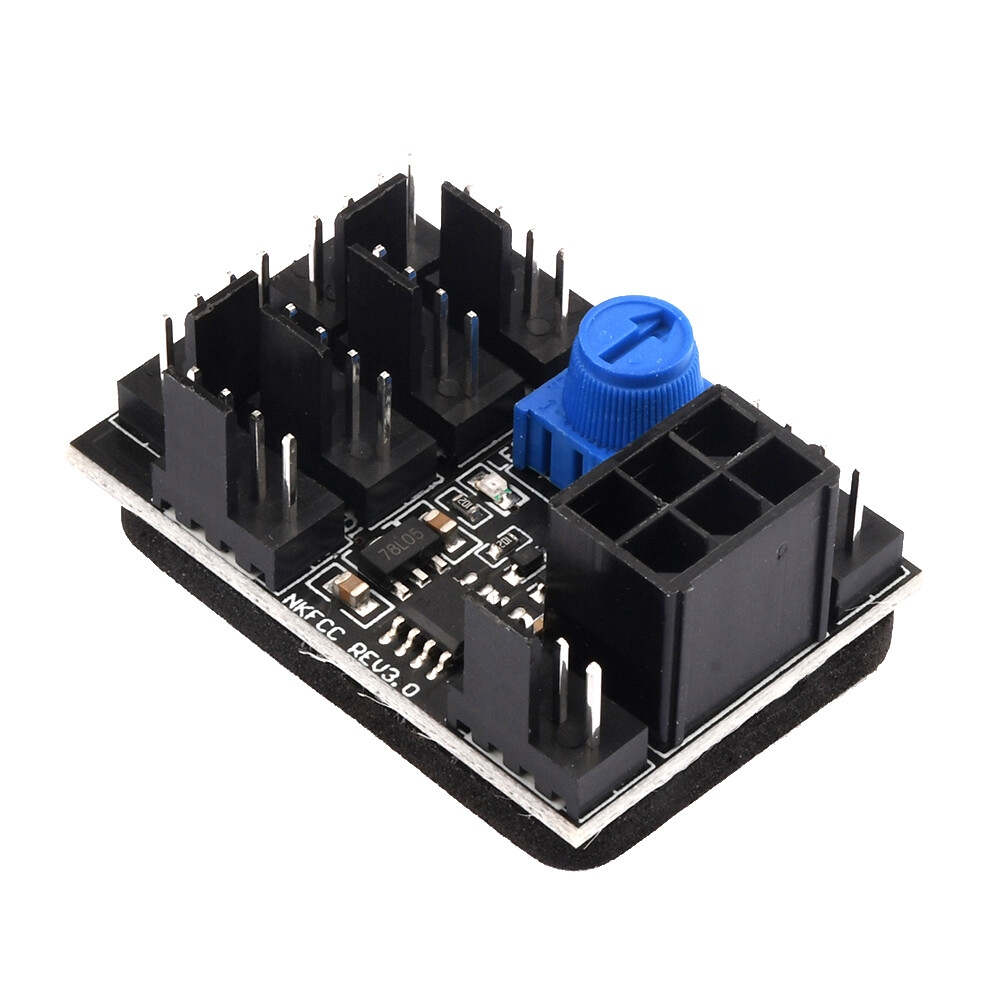 US 8-Way 4-Pin/3-Pin High Power PC Cooling Fan PWM HUB Speed Controller ...
