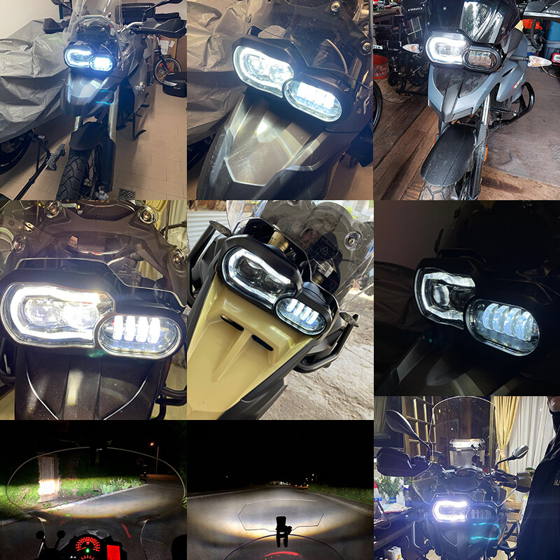 DOT E9-Mark LED Headlight Halo DRL For F650GS/ F700GS/ F800GS/ F800GS ...