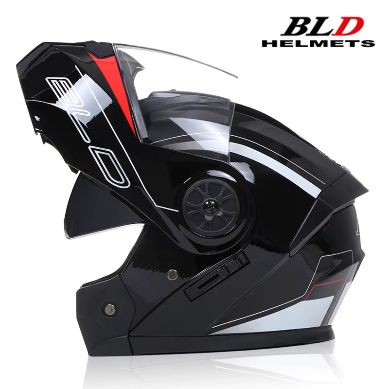 BLD Motorcycle Full Face Helmet Men Women Dual Lens Helmets Modular ...