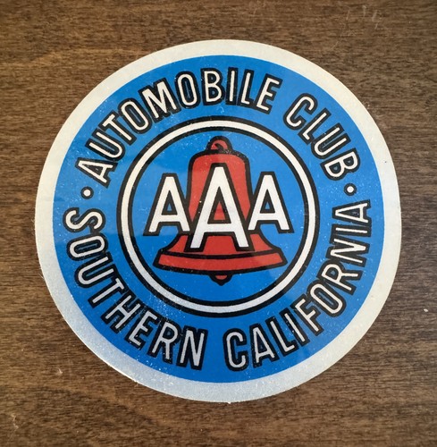 VINTAGE AAA AUTOMOBILE CLUB SOUTHERN CALIFORNIA BUMPER DECAL STICKER | eBay