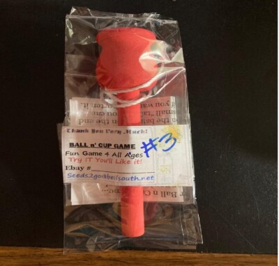 NEW Handmade RED Ball n' Cup Toss Game 4 All Ages! with xtra StringUSA ...