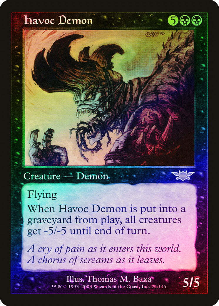 Havoc Demon FOIL Legions HEAVILY PLD Black Rare MAGIC GATHERING CARD ...