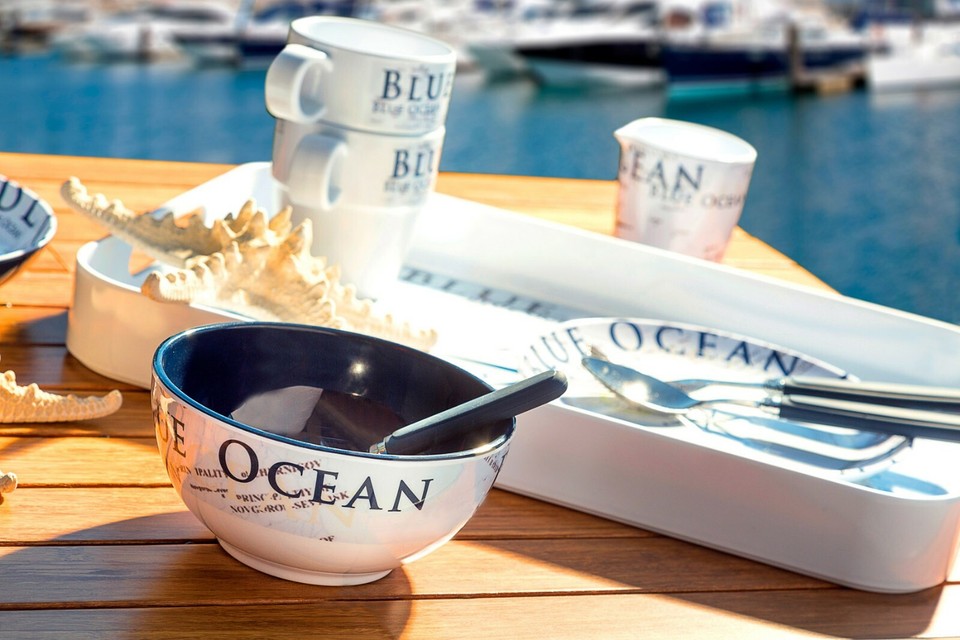 BLUE OCEAN HIGH QUALITY MELAMINE PLASTIC PLATES BOAT SAILING YACHT ...