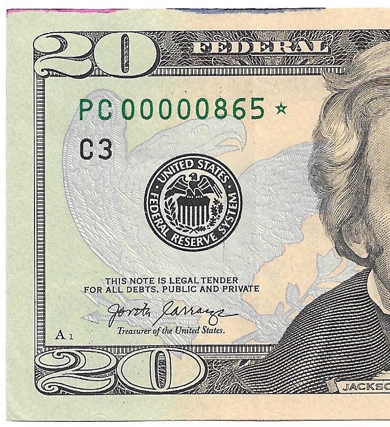 00000865* 2017-A $20 STAR NOTE! LOW 3 DIGIT SERIAL NUMBER! US Paper ...