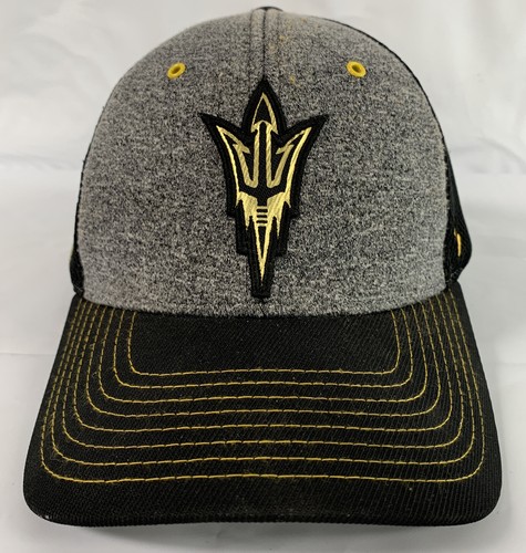 ASU Arizona State Univ. Embroidered Black Gray One Size Hat-Cap Used | eBay