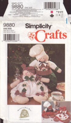 Simplicity 9880 Sewing Pattern, Gingerbread People, One Size, Uncut ...
