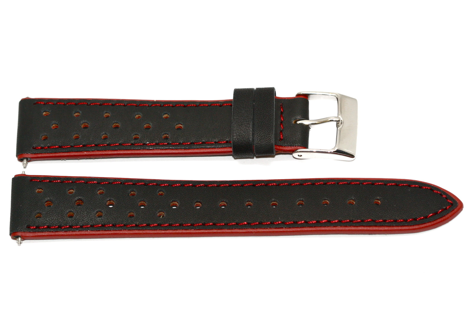 TIMEX 18MM BLACK RED PLATINUM SPORT LEATHER WATCH BAND STRAP | eBay