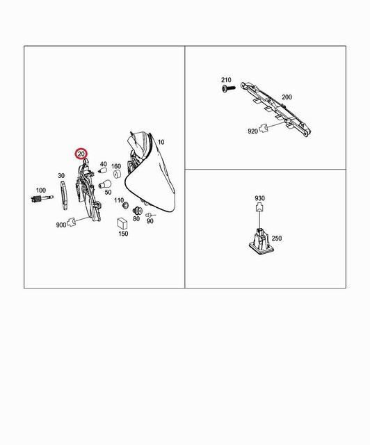 Genuine Mercedes-Benz a Class W176 Rear Right Lamp Holder A1768200277 ...