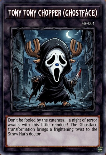 One Piece Horror Tony Tony Chopper x Ghostface Custom Card | eBay