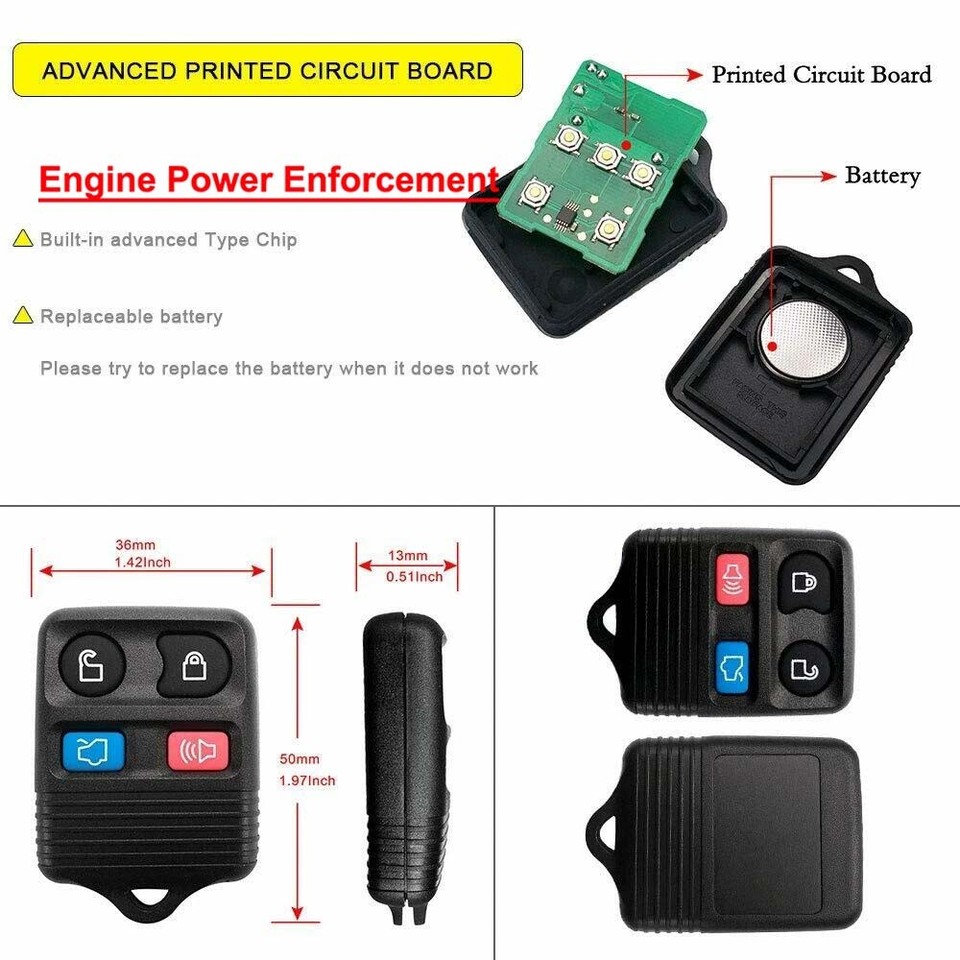 Replacement for 1995-2006 Ford Crown Victoria Remote Car Keyless Entry ...