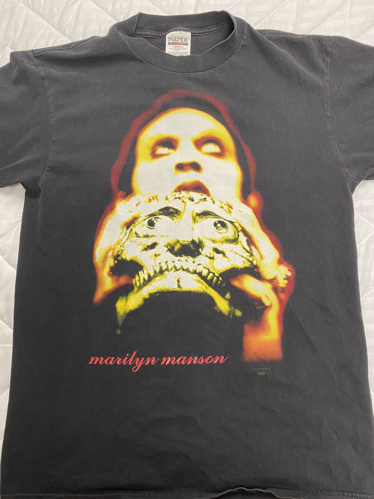 Vintage Marilyn Manson Men’s L T-Shirt Portrait Logo … - Gem