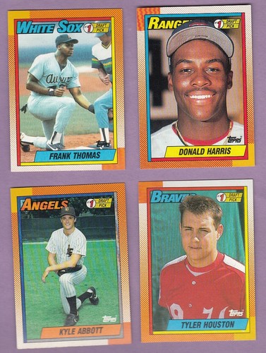 1990 TOPPS ROOKIE #1 DRAFT PICKS LOT 4 FRANK THOMAS DONALD HARRIS ...