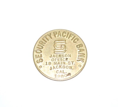 1980 Security Pacific Bank Jackson, CA Heritage of Gold Token Preowned ...