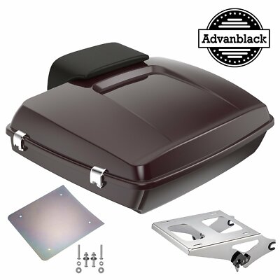 Advan Black Cherry Razor Tour Pack Trunk Luggage Fits 1997+ Harley ...