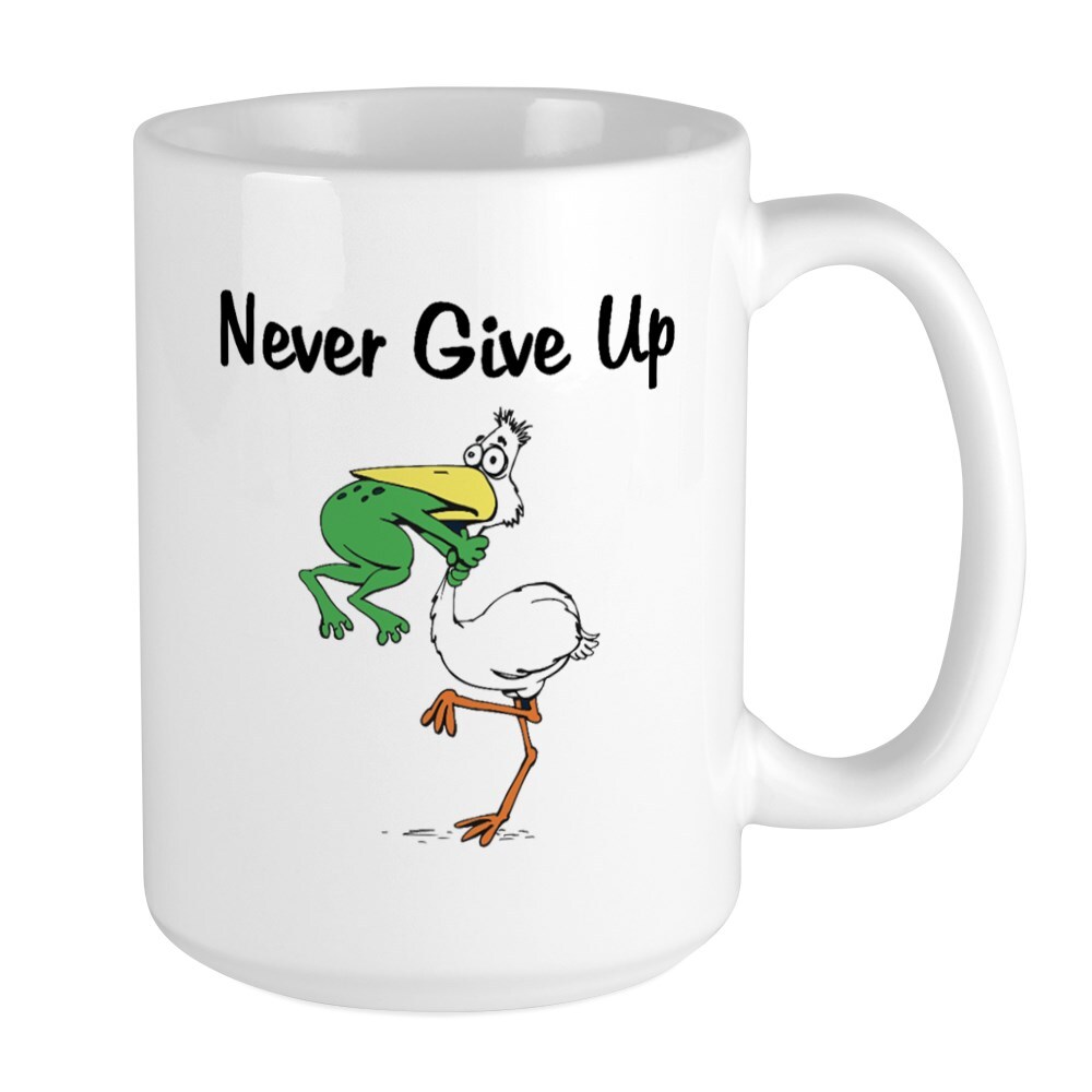 Never Give Up Frog Never Give Up Frog Bird Choking Funny Motivation