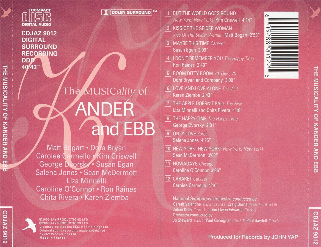 KANDER & EBB MUSICALITY OF KANDER AND EBB NEW CD 605288901225| eBay