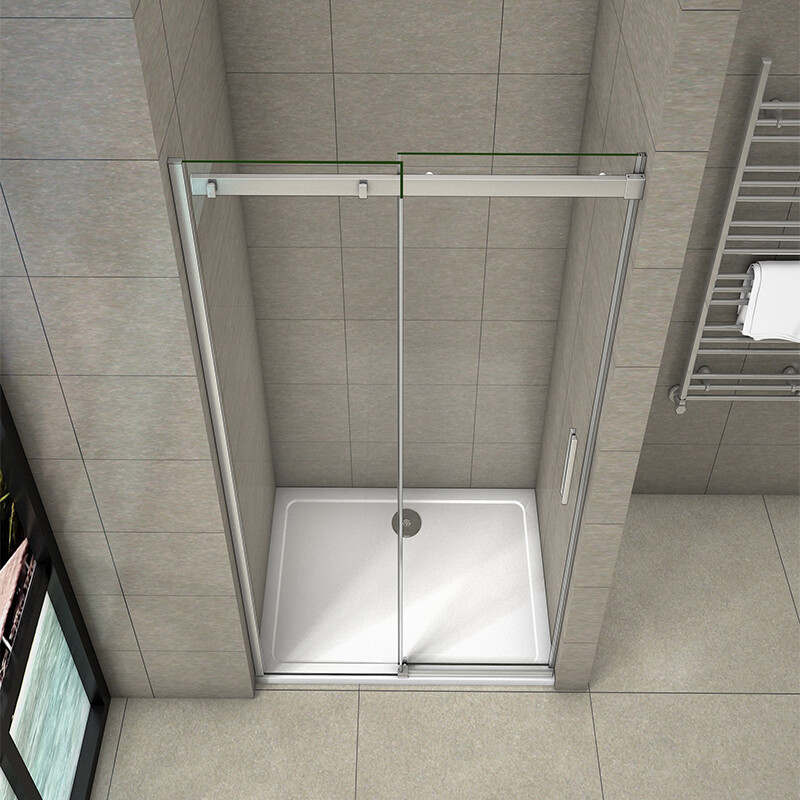Sliding Shower Frameless Single&Double Side Panel Tray Shower Walk In ...