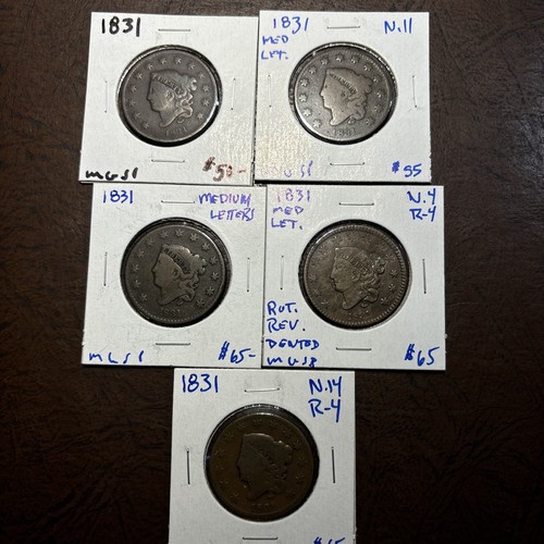 large cent lot (5) 1831 Free Shipping | eBay