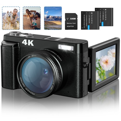 4K ULTRA HD Camcorder Digital Video Camera 16X Zoom Vlogging Camera ...