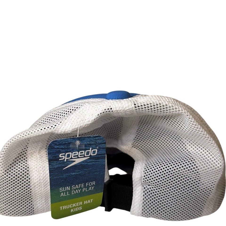 Speedo Kids Trucker Hat Blue White Patch Sun Safe All Day Play | eBay