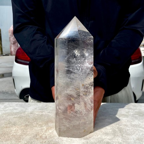 5LB natural white crystal square pointed column quartz crystal ...