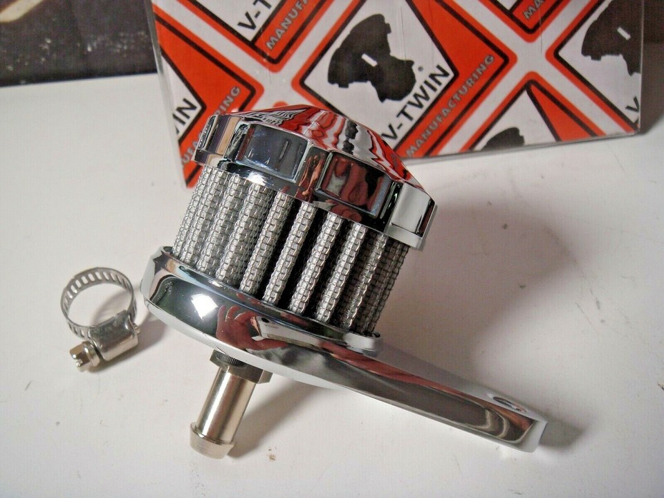 Harley Crankcase Breather EVO Chrome TC FLST FXST FLT FXD XL V-Twin 40 ...