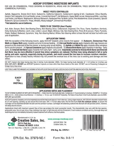 Acecap Systemic Insecticide Tree Implants 3/8" Acephate larger than 3 ...