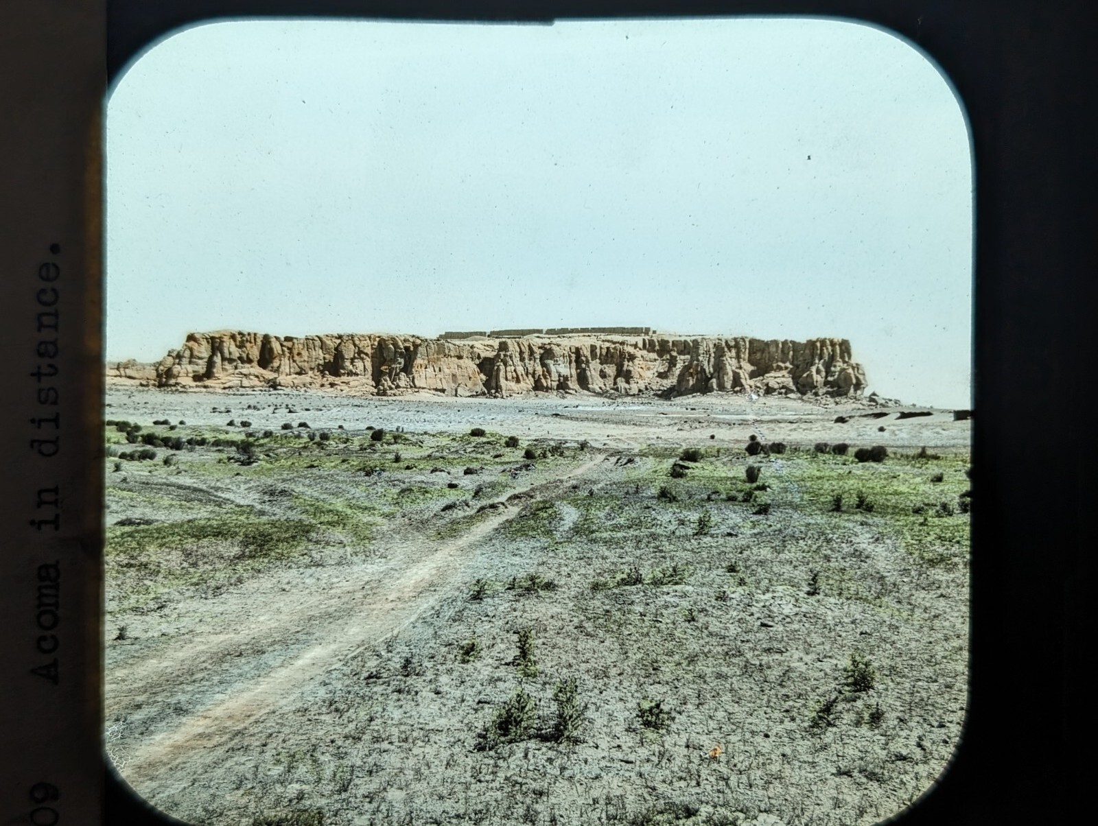 Acoma Rock Structure New Mexico Hand Colored Magic Lantern Slide Pueblo ...