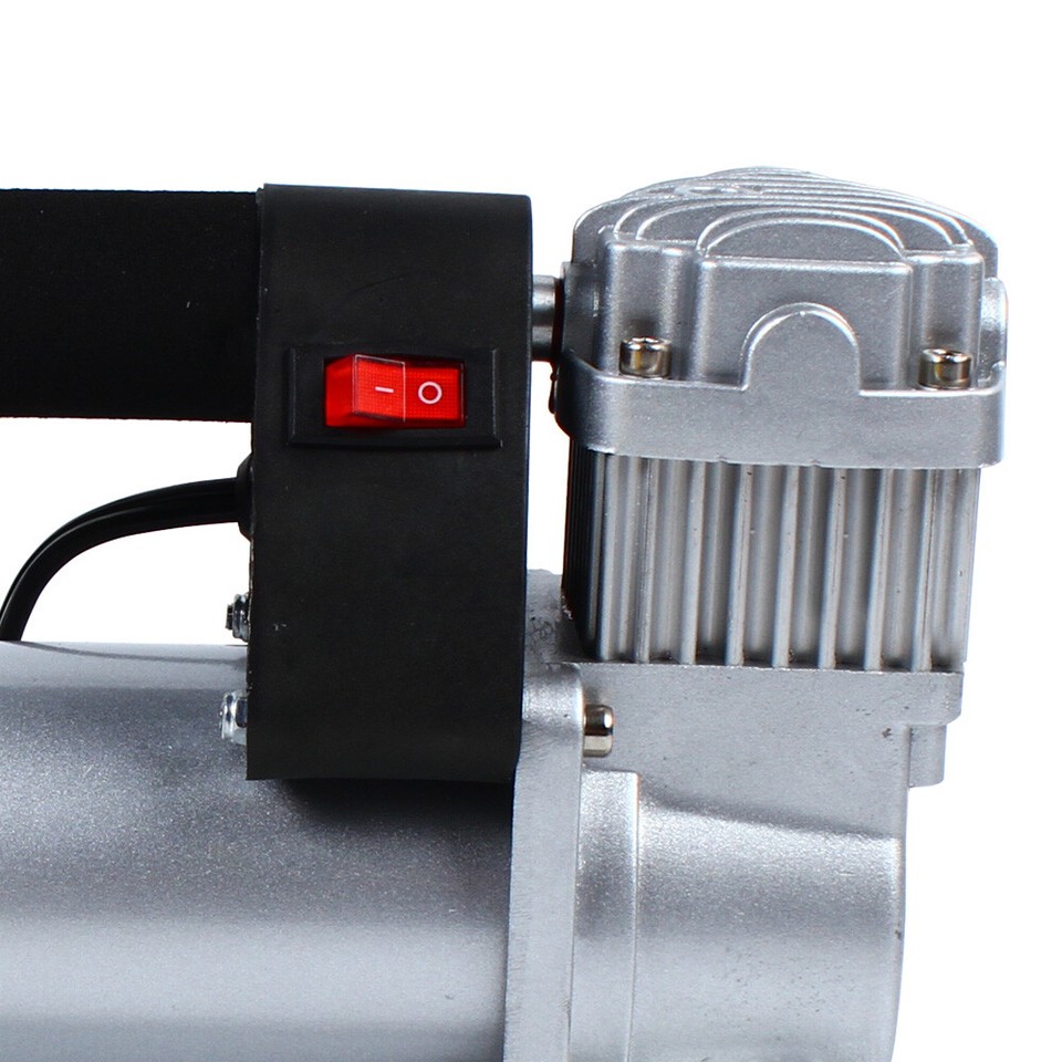 480W 12V Heavy Duty Metal Dual Cylinder Pump Air Compressor Auto Tire ...