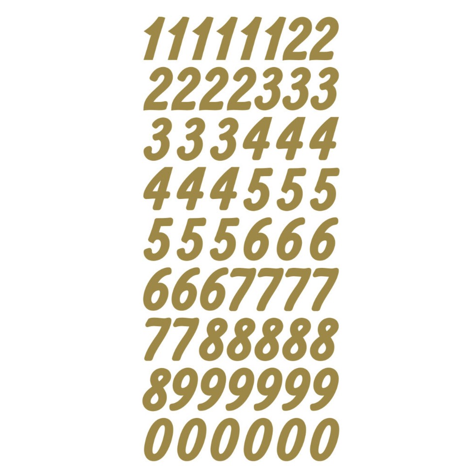 60 large number stickers gold silver peel off foiled handmade cards ...