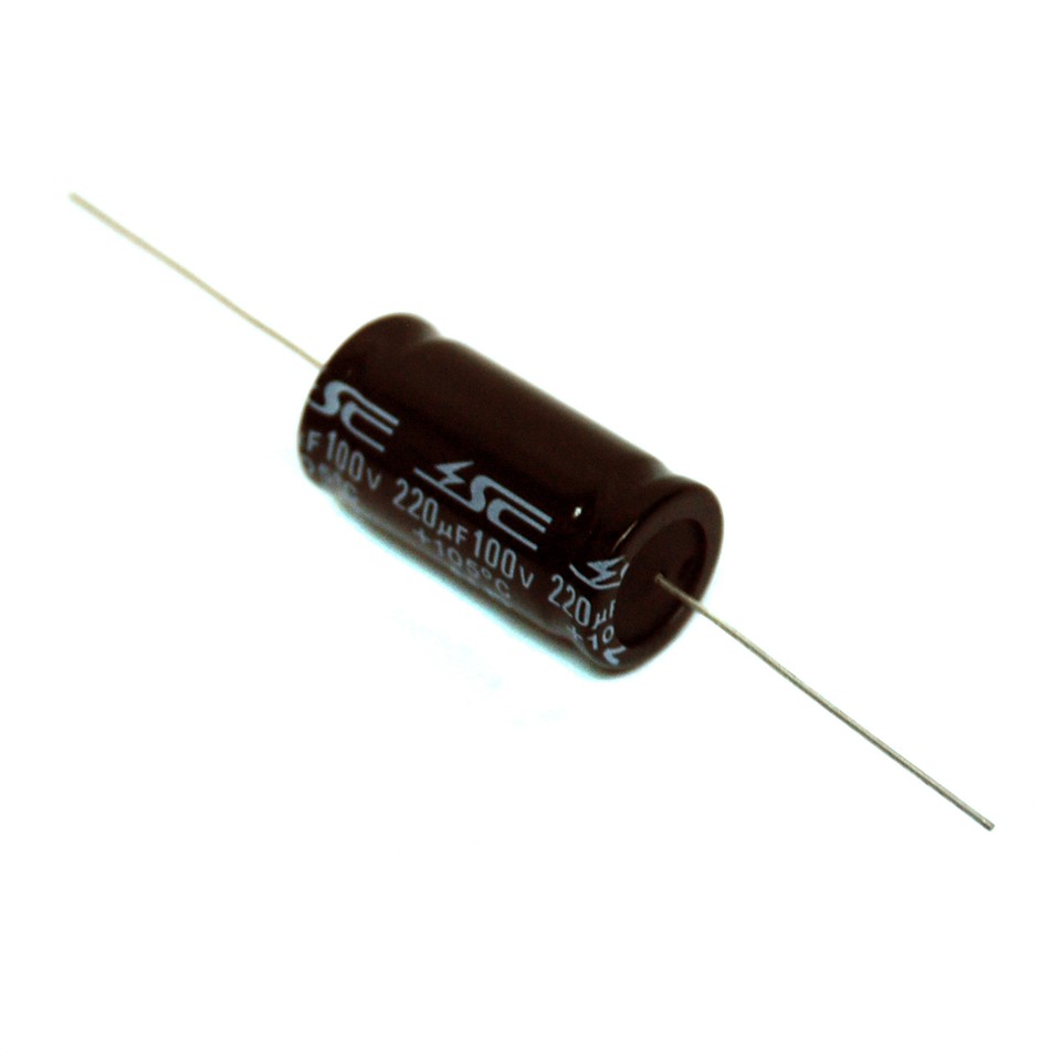 10pc Electrolytic Capacitor NPT Axial 2000hr 105℃ RoHS NP 220uF 100V ...