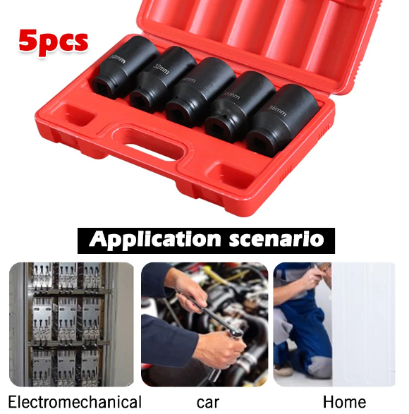 12 Point Axle Hub Nut DEEP IMPACT Socket Set 1/2"Dr Thin Wall Drive ...