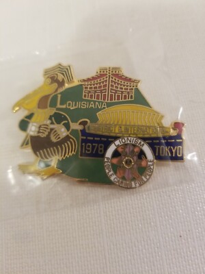 VINTAGE 1978 LIONS CLUB PIN TOKYO DISTRICT 8 INTERNATIONAL LOUISIANA ...