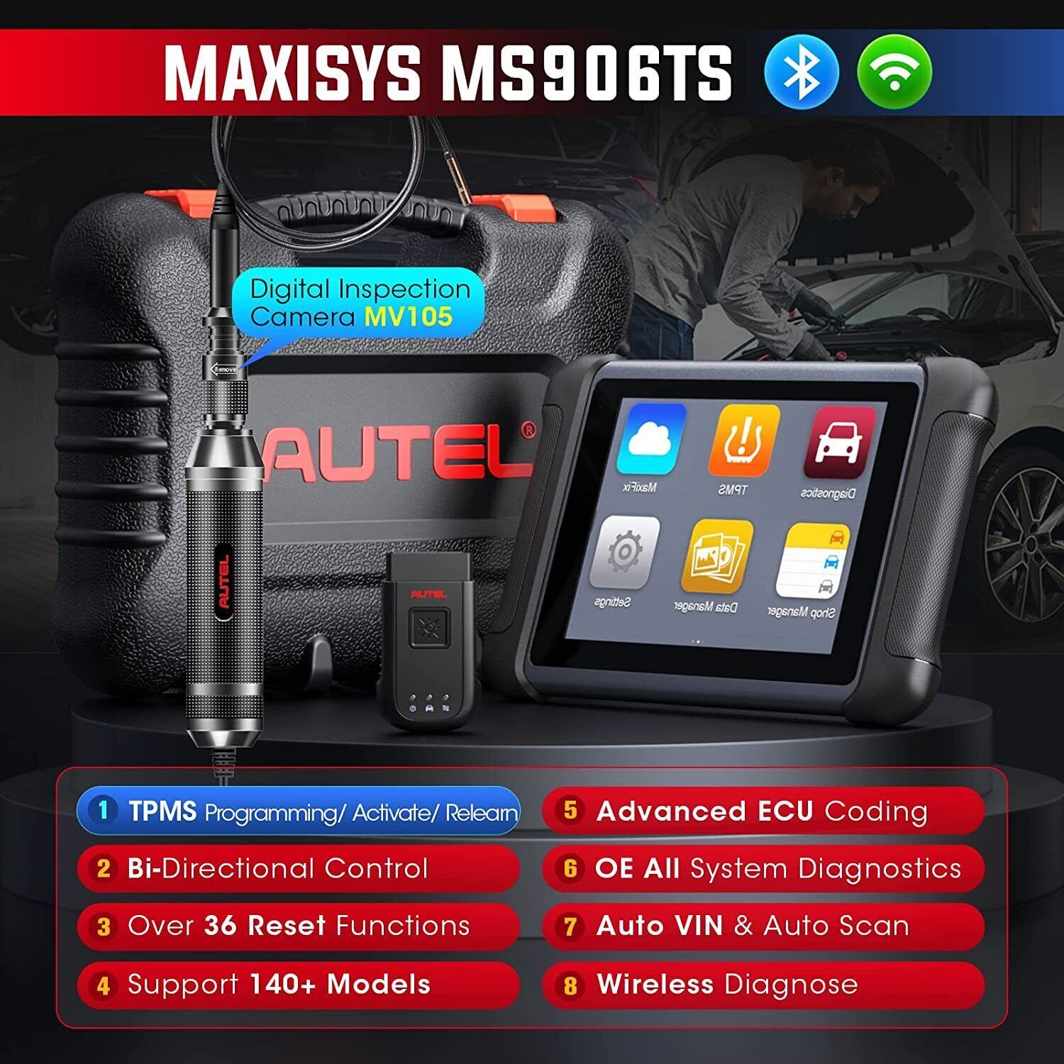 Autel Maxisys MS906TS PRO 2023 Autel maxisys MS906TS Scanner Full TPMS ...
