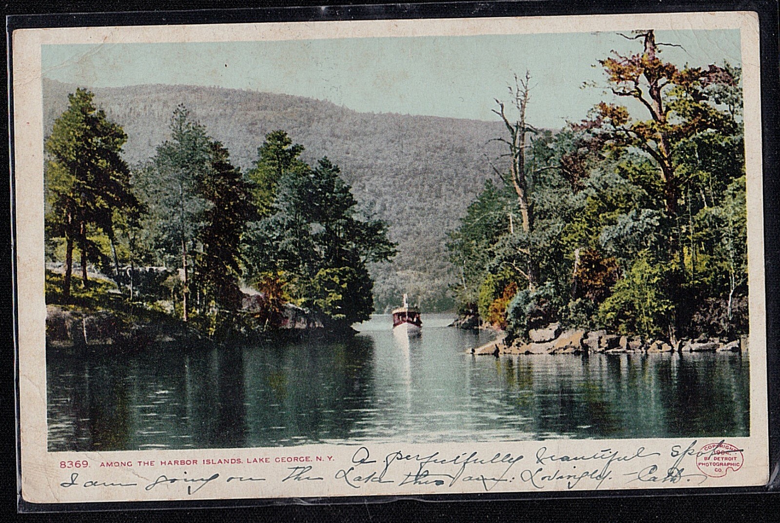 Antique Vintage Postcard Among the Harbor Islands Lake George N.Y. 1907 ...