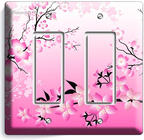 JAPANESE CHERRY BLOSSOM PINK SAKURA LIGHT SWITCH COVER OUTLET PLATES ...