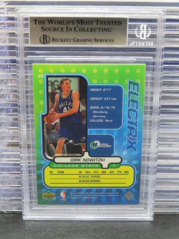 1998-99 UD Ionix Dirk Nowitzki Electrix Rookie Auto RC #69 BGS AUTH ...